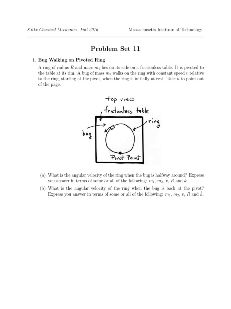 Classical Mechanics Problem Set Solutions | PDF | Collision | Motion (Physics)