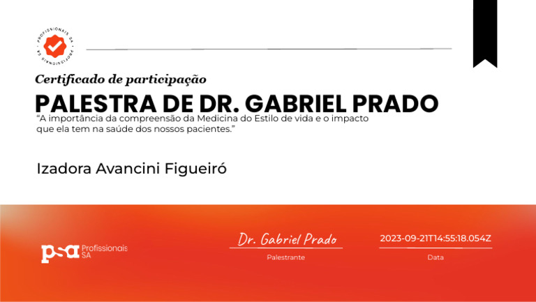 Palestra Dr. Gabriel Prado | PDF