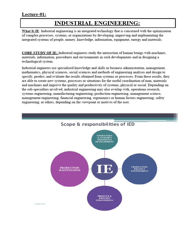 Lecture-01 (IE) | PDF | Industrial Engineering | Engineering