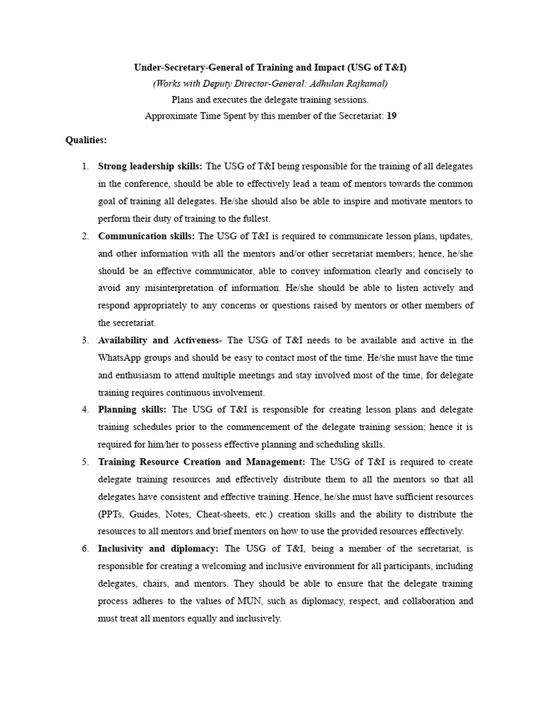 USG of Training and Impact | PDF | Human Communication | Cognition