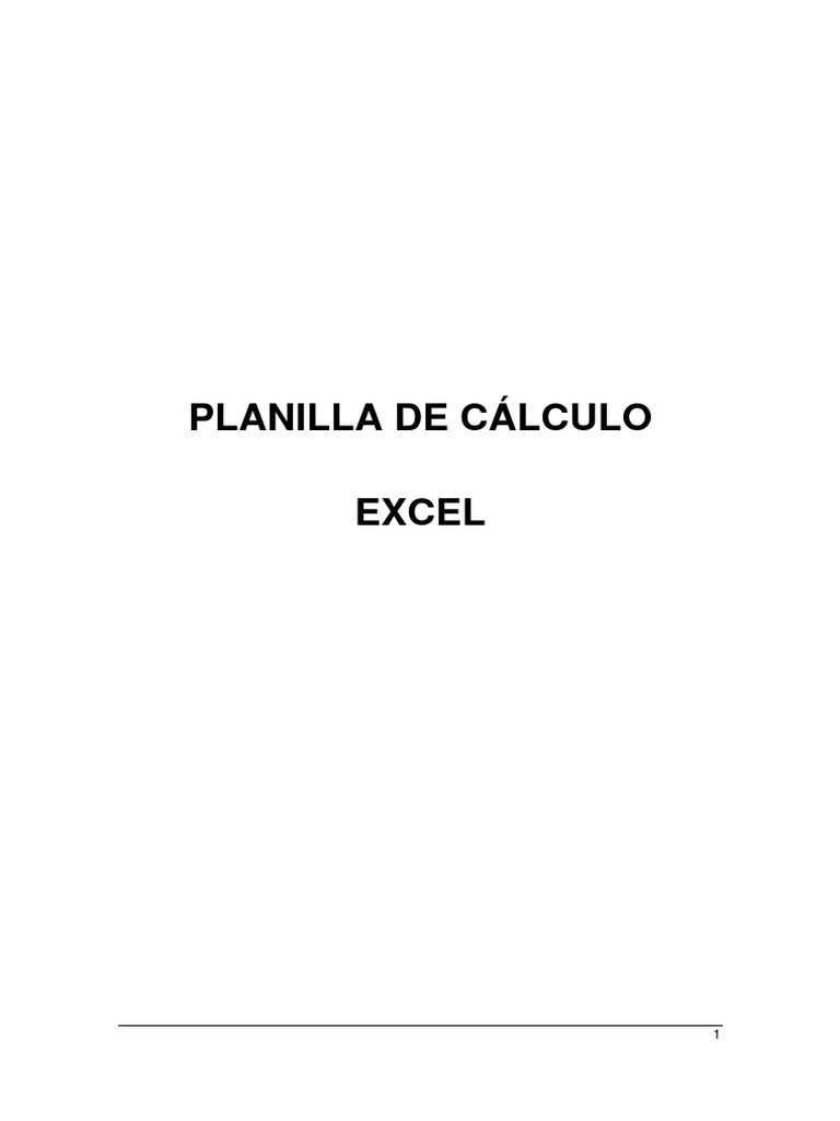 Manual de Excel1 | PDF | Hoja de cálculo | Microsoft Excel