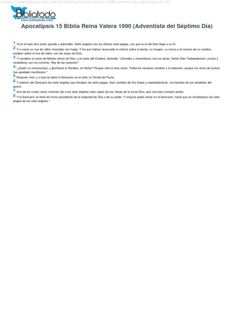 Apocalipsis 15: Siete Plagas y Adoración | PDF