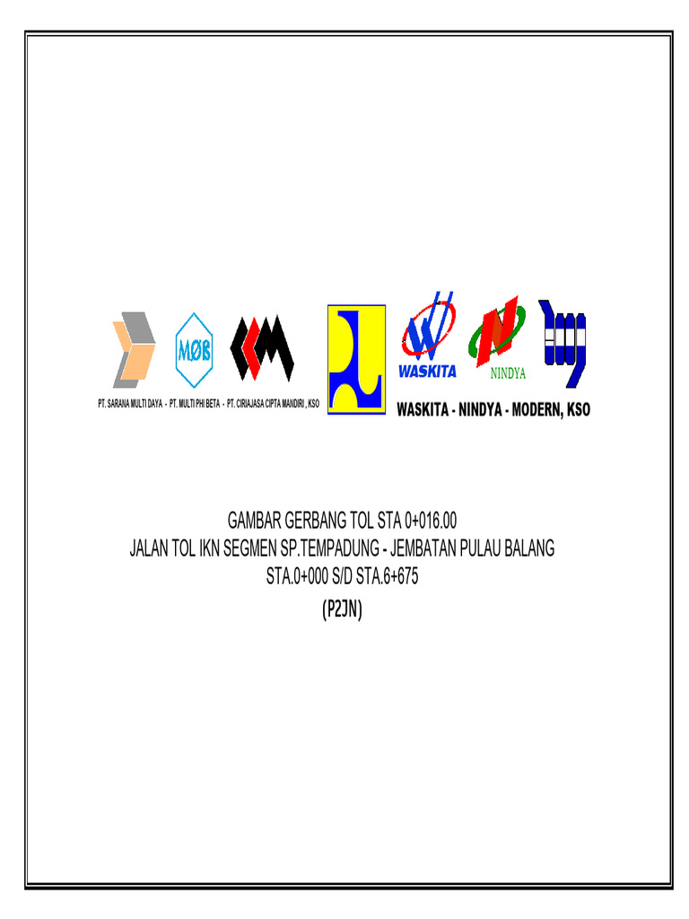 Plan Rencana Gerbang Tol P2JN | PDF
