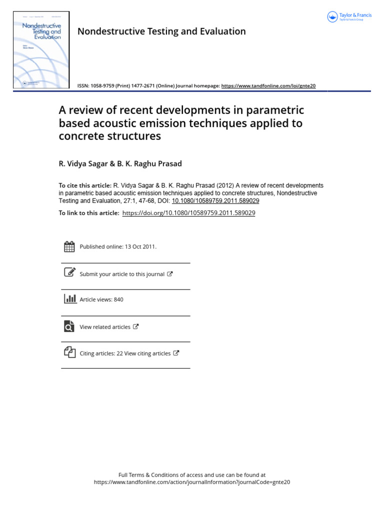 A Review of Recent Developments in Parametric Based Acoustic Emission Techniques Applied to ...