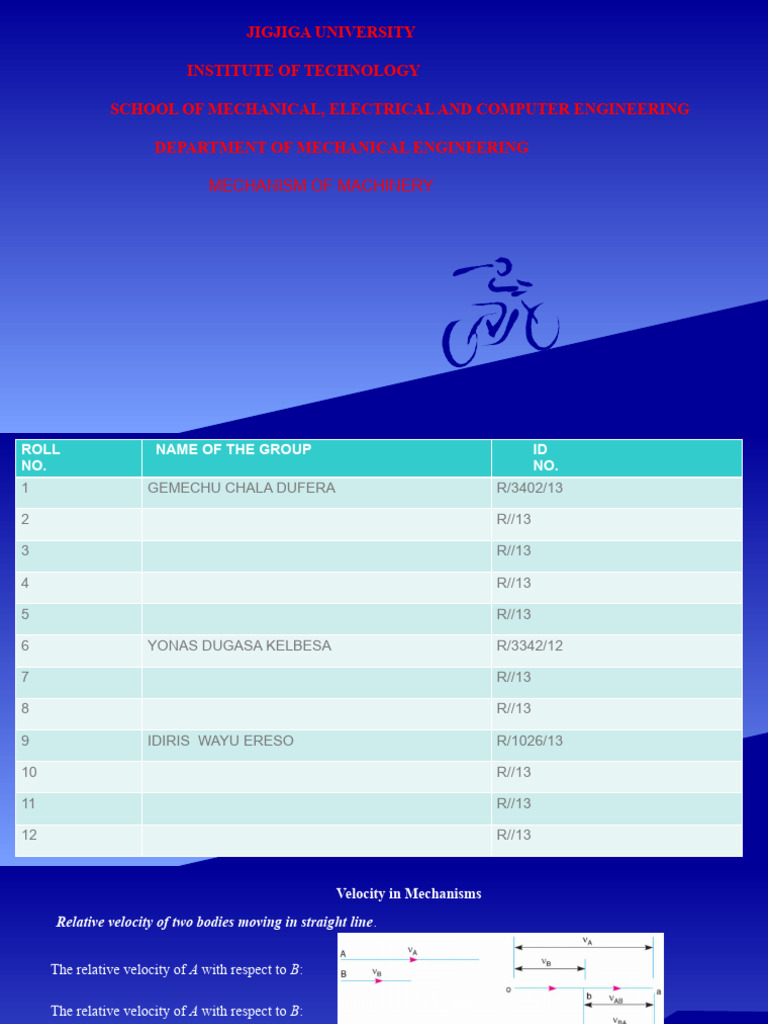 Mechanism PPT Chapt 6 From Gemechu Group-1 | PDF | Euclidean Vector | Rotation Around A Fixed Axis