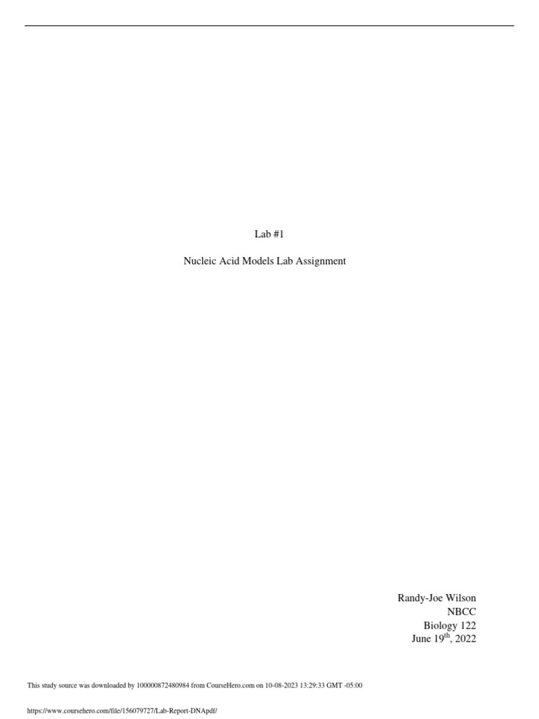 Lab Report DNA PDF | PDF | Dna | Base Pair