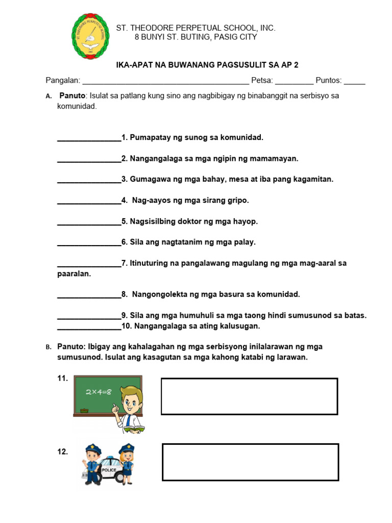 Grade 2 AP 4TH MONTHLY TEST | PDF