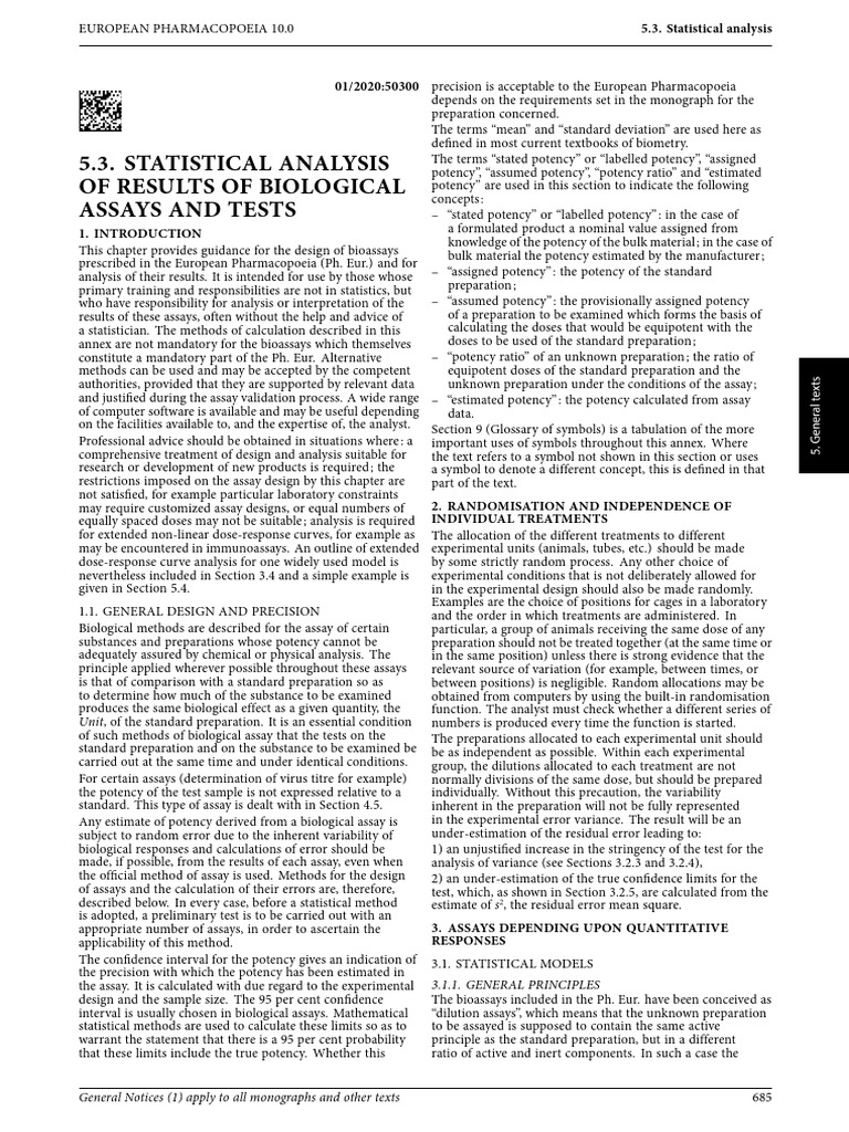 Statistical Analysis of Bioassays | PDF | Errors And Residuals | Statistics