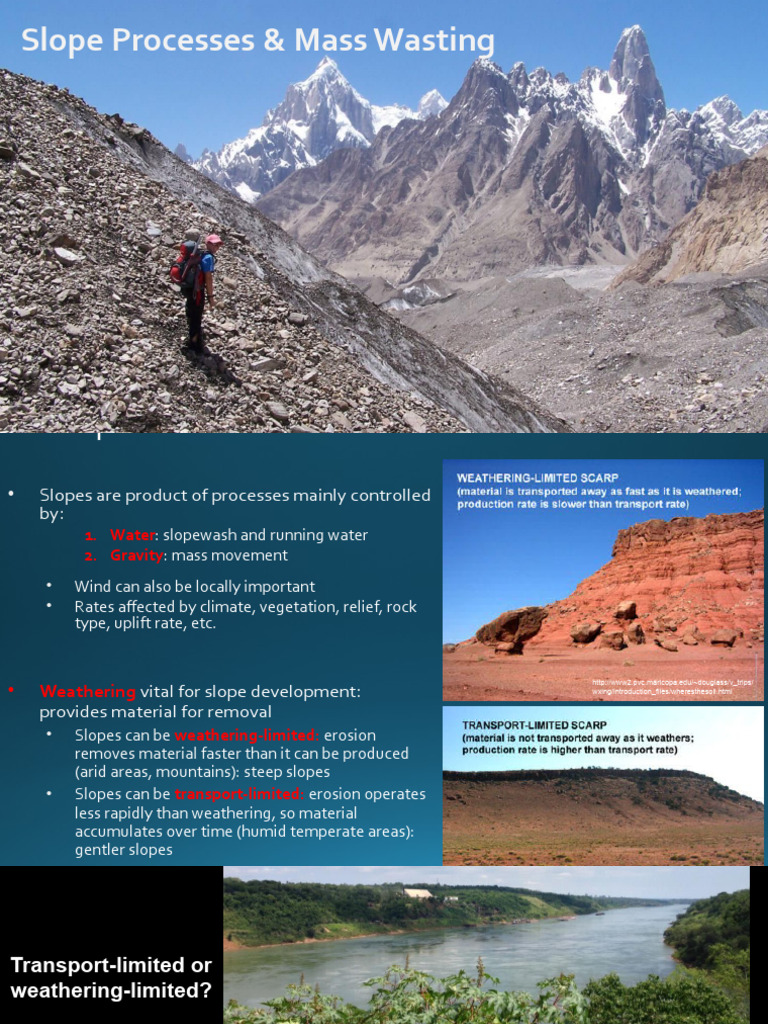 Week10_Slope Processes and Mass Wasting | PDF | Erosion | Weathering