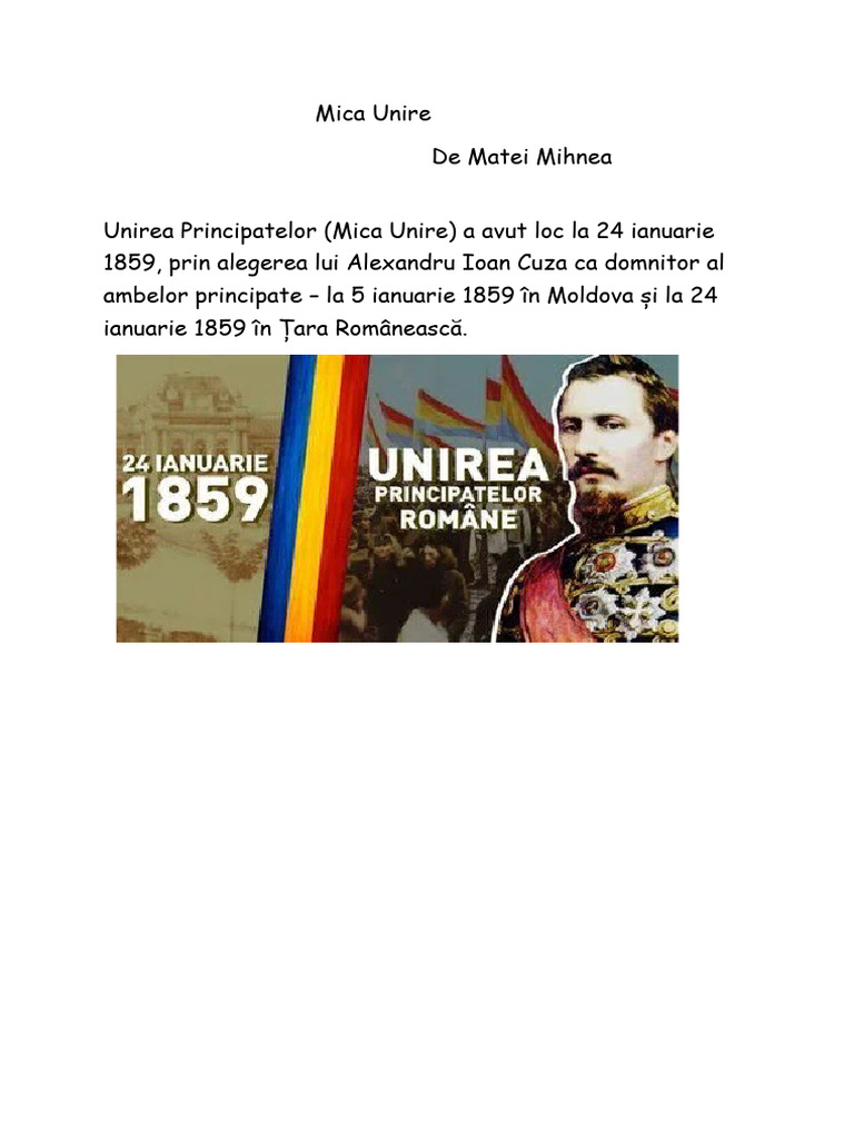 Mica Unire | PDF