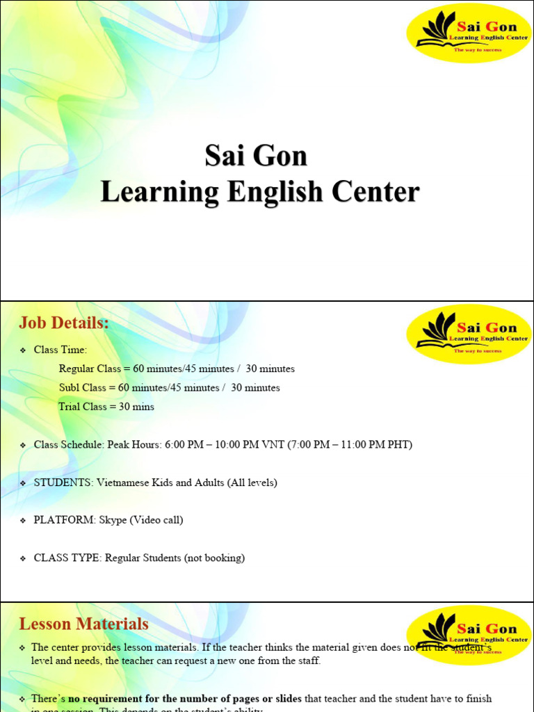 Online English Teaching Guidelines | PDF | Teachers