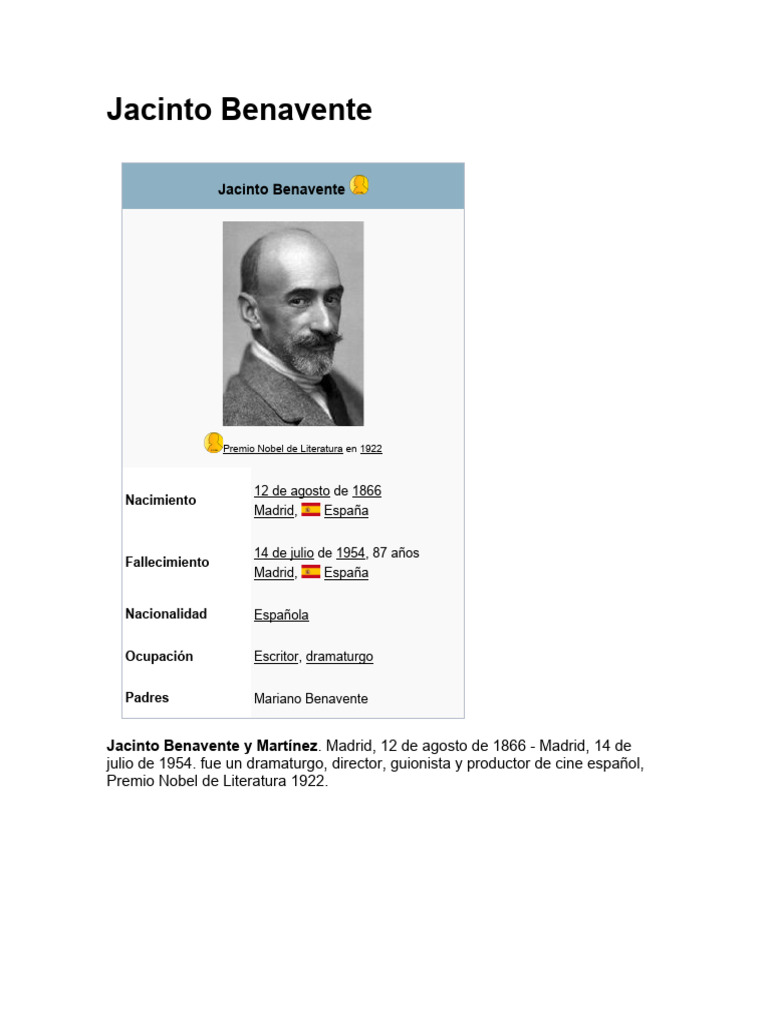 Jacinto Benavente | PDF