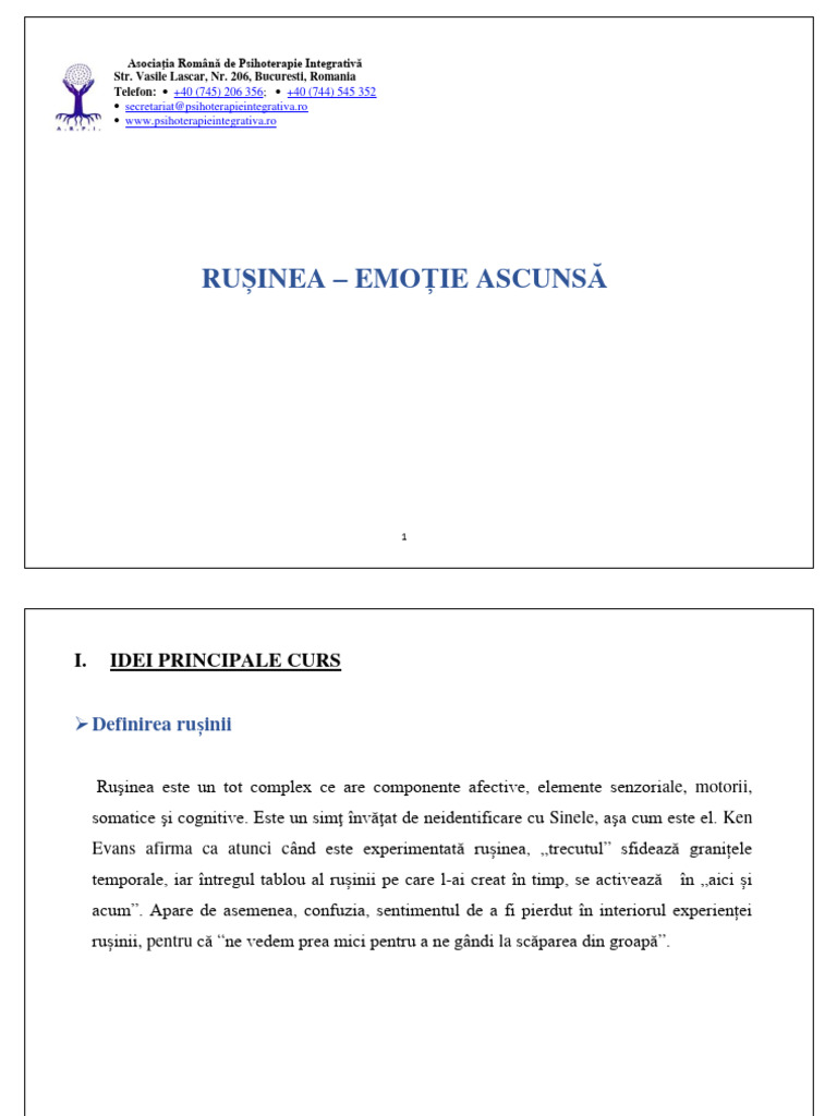 CAIET DE LUCRU - Rusinea-Emotie Ascunsa | PDF