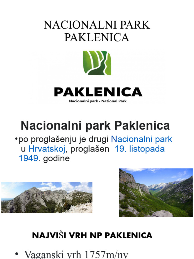 Nacionalni Park Paklenica | PDF