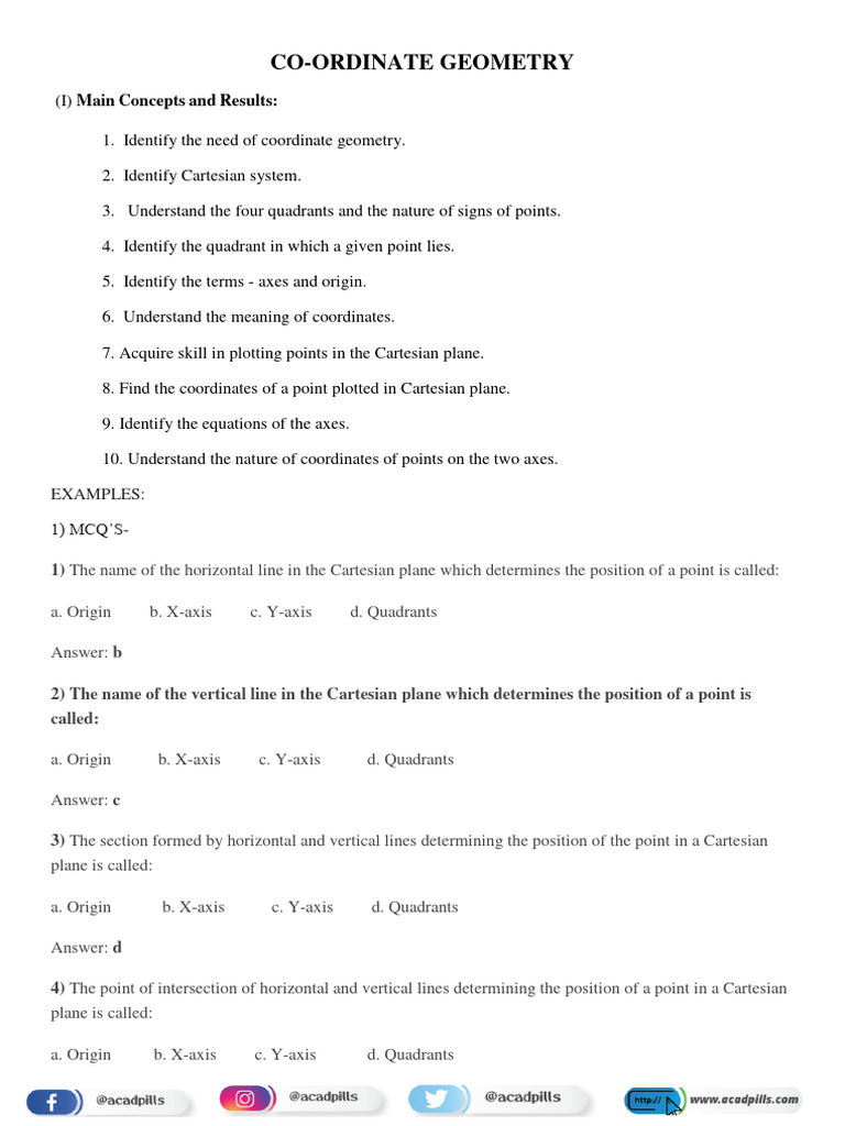 Coordinate Geometry Basics | PDF | Teaching Methods & Materials