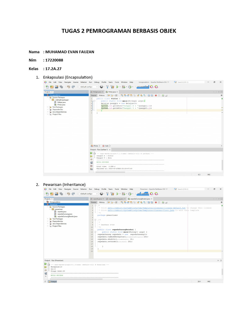 Tugas 2 Pemrograman Berbasis Objek | PDF
