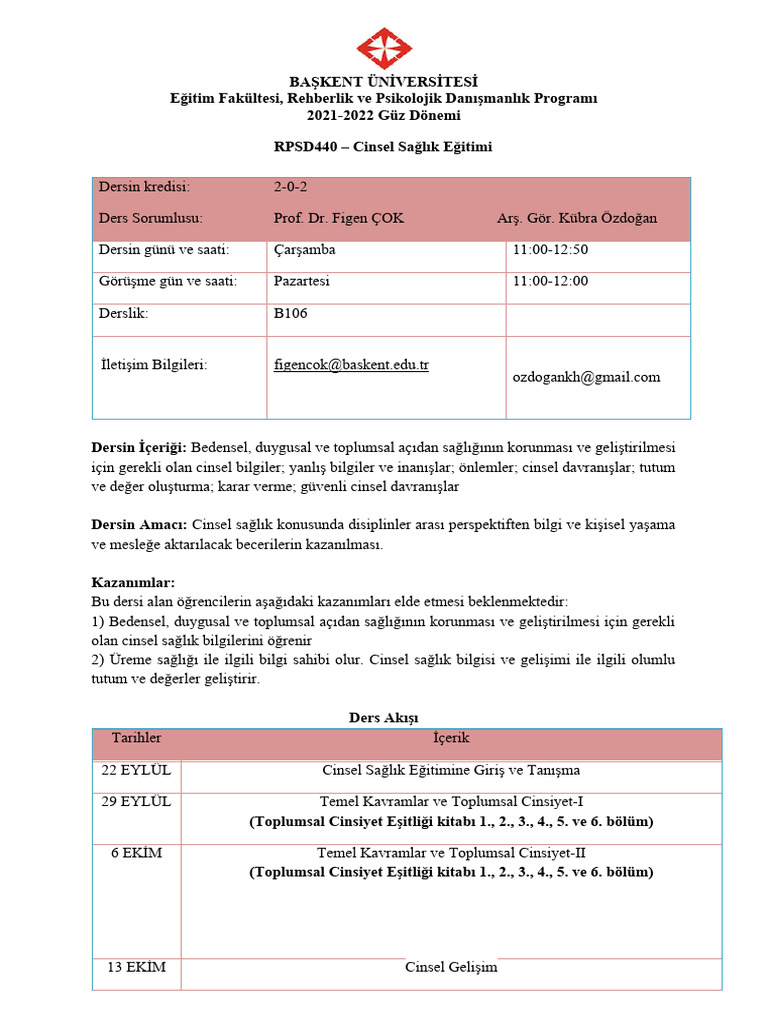RPSD440 2021-2022 Güz İzlence | PDF