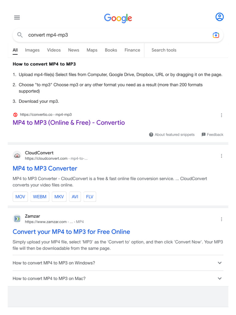 Convert Mp4-Mp3 - Google Search | PDF | You Tube | Mp3