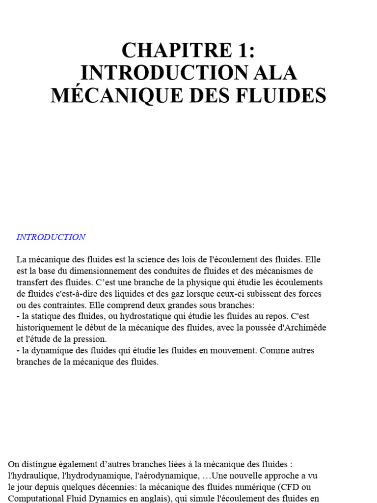 Chap1 Meca Fluide | PDF | Fluide | Viscosité