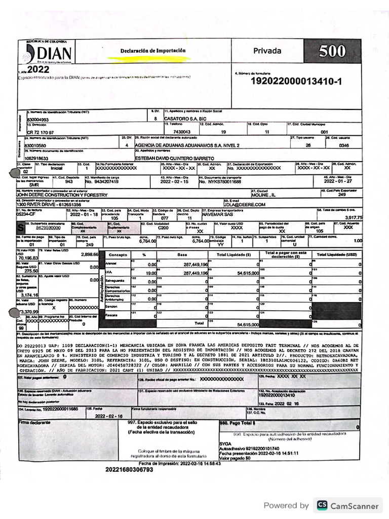 Manifiesto Aduana Retro | PDF
