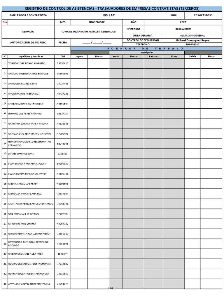 Data para Control en Vigilancia | PDF