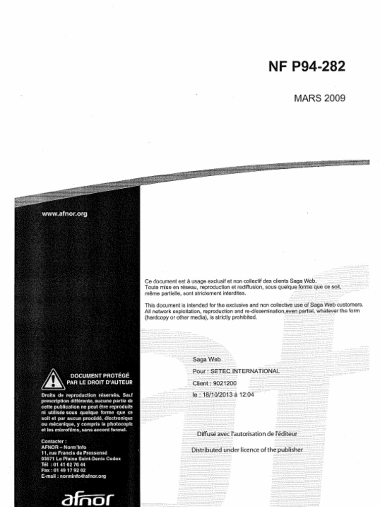 NF P94-282 Calcul Écrans de Soutènement 1 | PDF