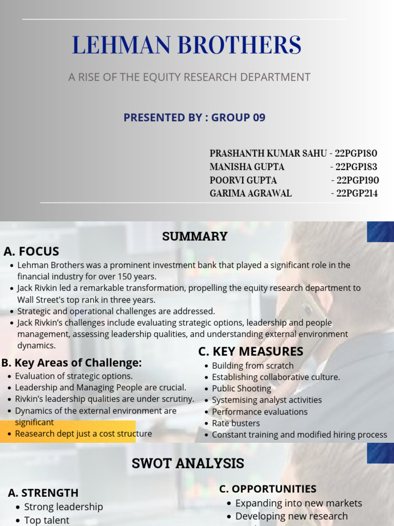 Rise of Lehman’s Equity Research Team | PDF | Career & Growth | Finance ...