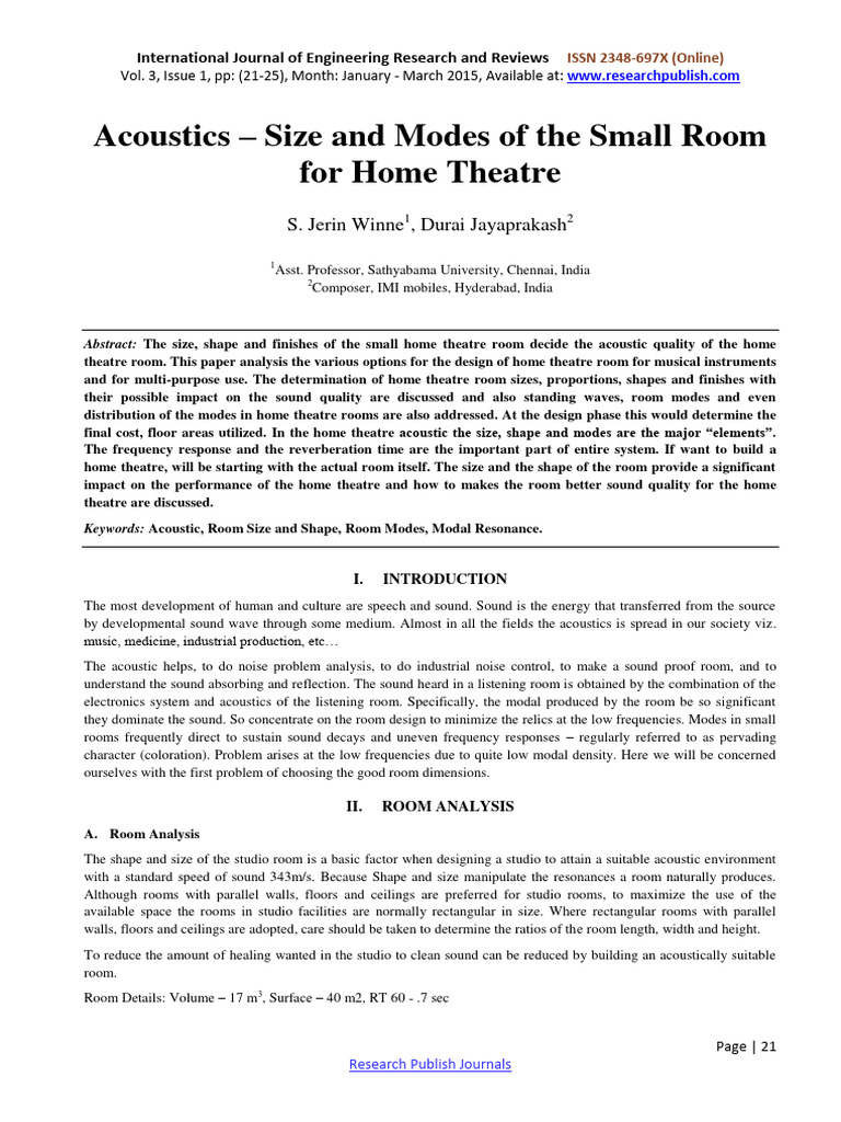 Acoustics Size and Modes of The Small-990 | PDF | Acoustics | Frequency