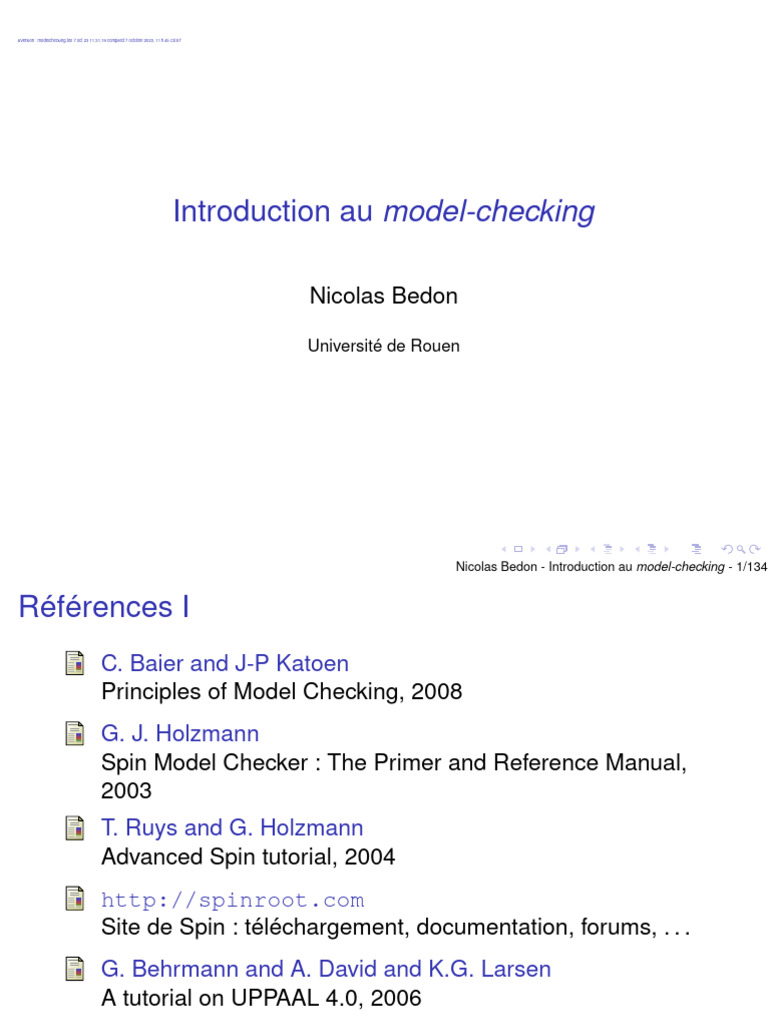 Model Checking | PDF | Méthodes et références pédagogiques | Technologie et ingénierie