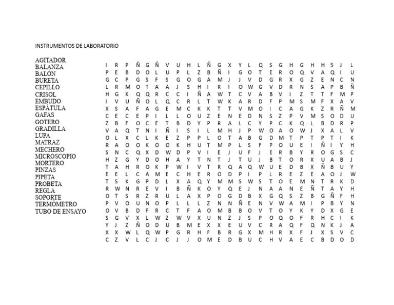 Sopa de Letrra | PDF | Equipo de laboratorio