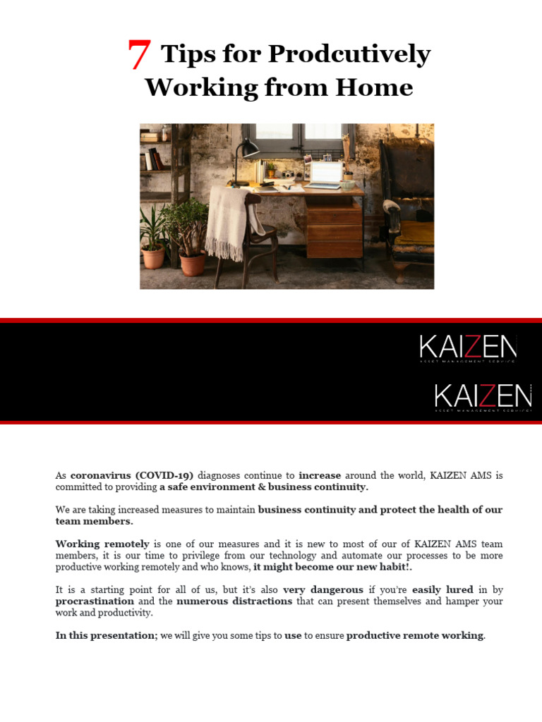 7 Tips For Productively Working From Home | PDF 7 Tips For Productively Working From Home | PDF