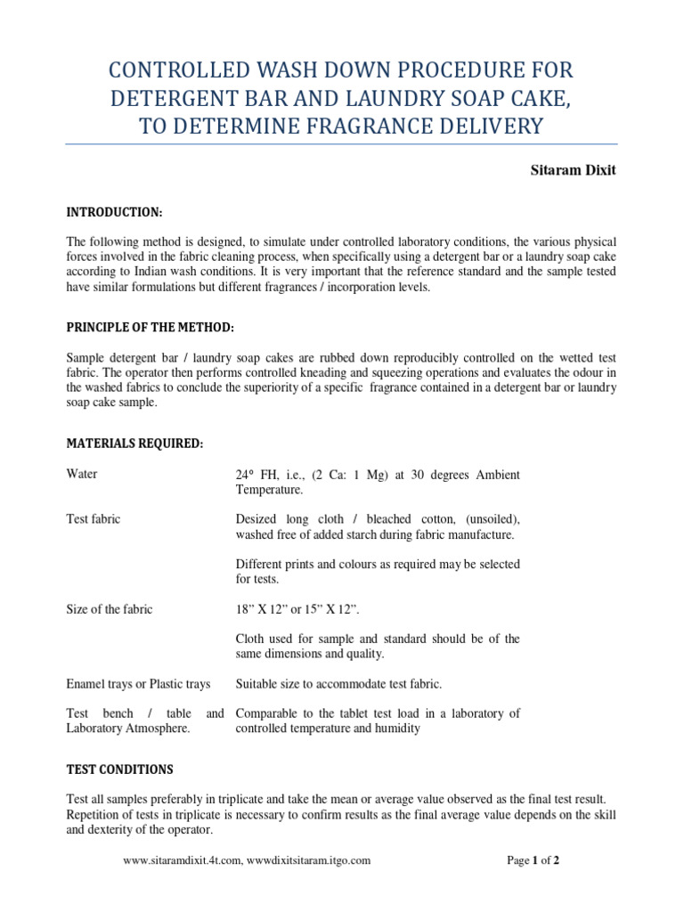 Controlled Wash Down Procedure For Deter | PDF
