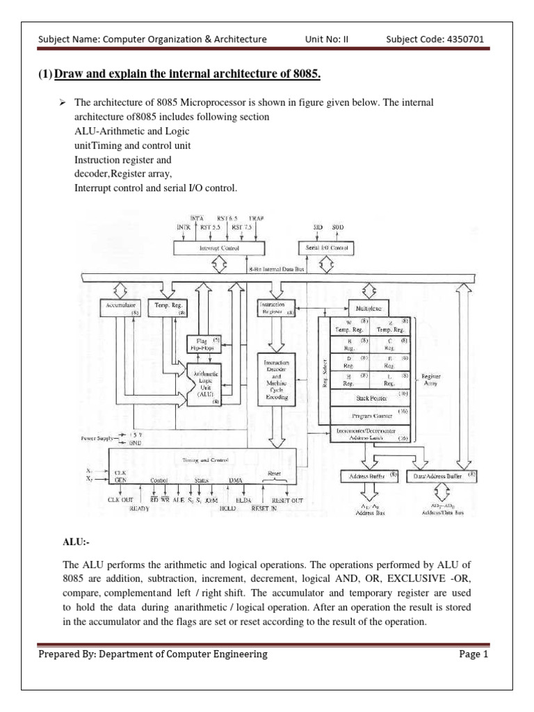 Unit 2 8085 Microprocessor | PDF