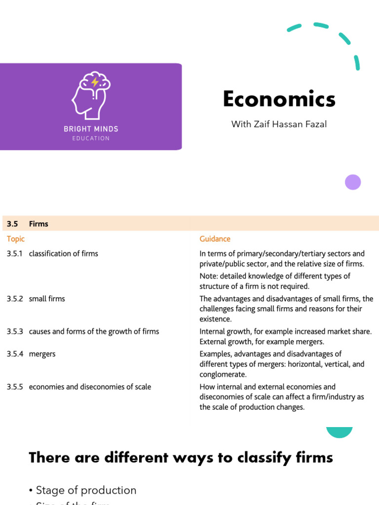 Economics IGCSE chap 20-firms and production | PDF | Mergers And ...