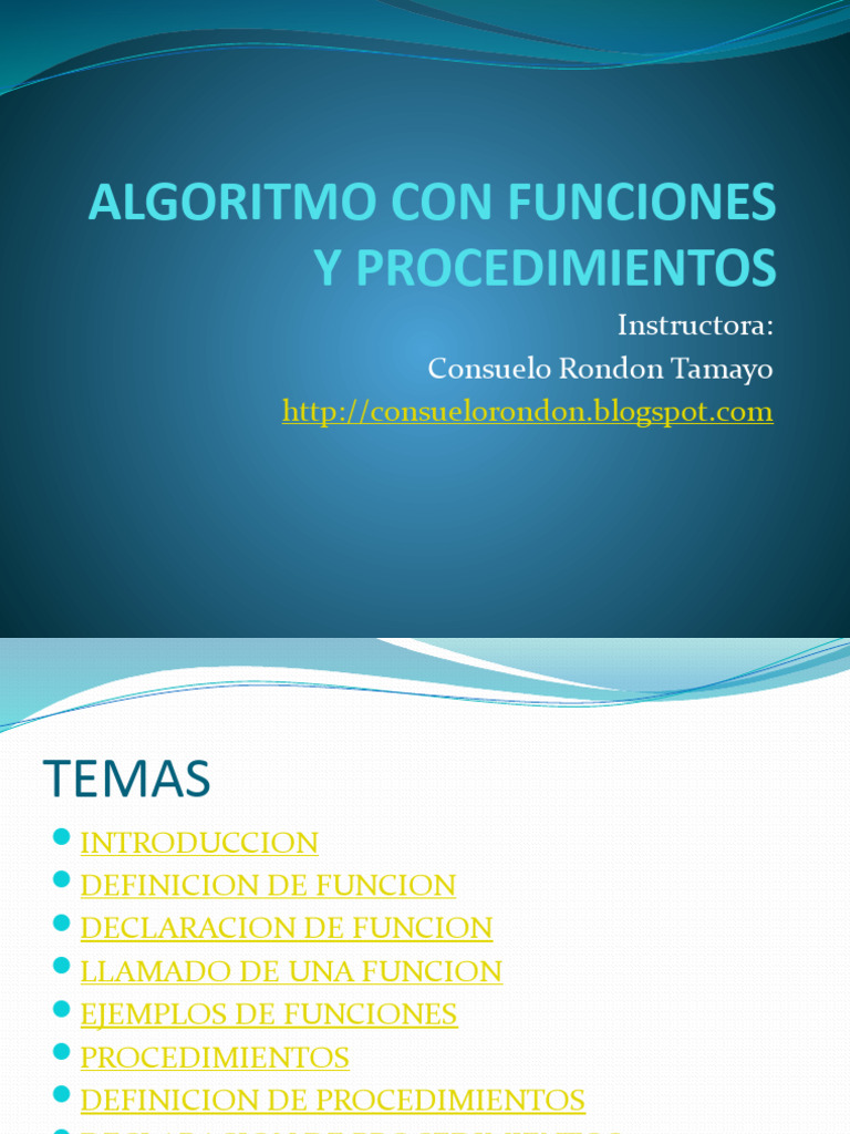 ALGORITMO+CON+FUNCIONES+Y+PROCEDIMIENTOS Final | PDF | División (Matemáticas) | Algoritmos