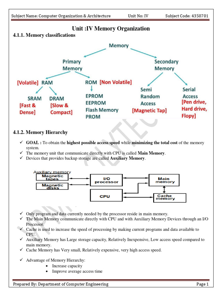 Unit 4 | PDF | Random Access Memory | Cpu Cache