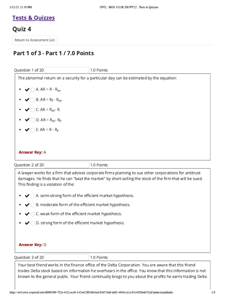 Quiz4 Answer | PDF