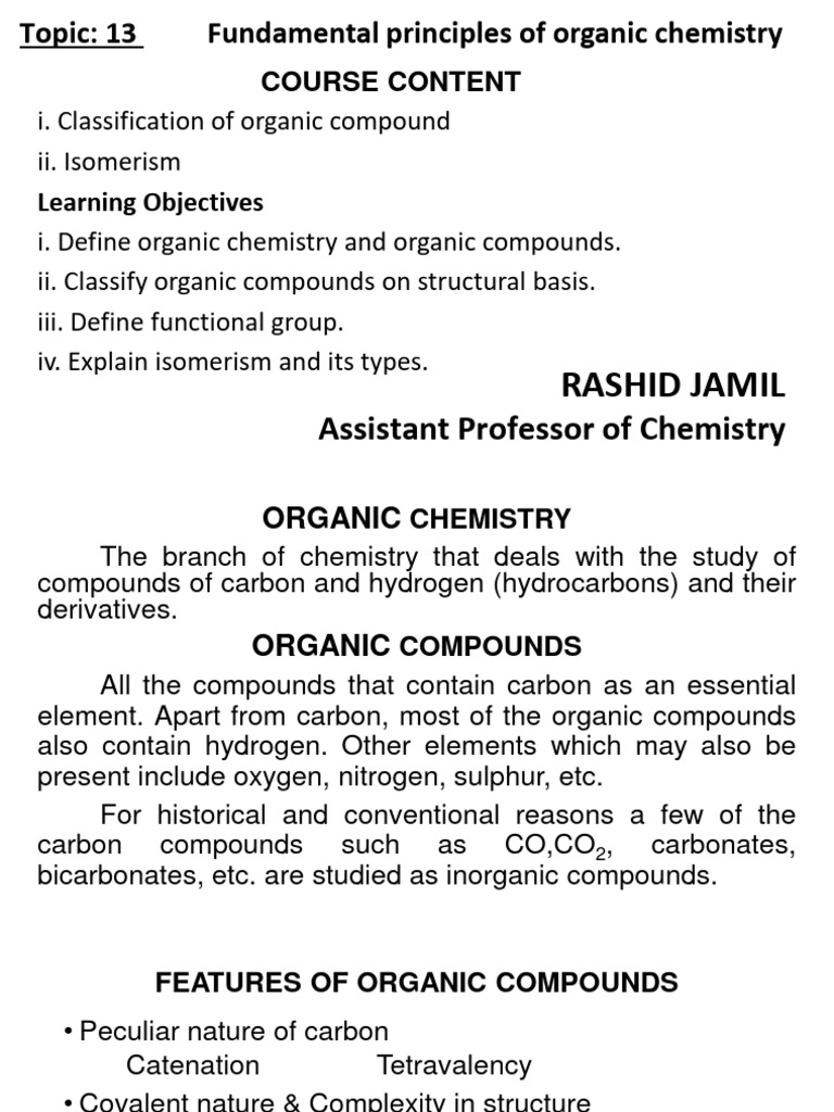 Topic 13 Fundamental principles of organic chemistry | PDF