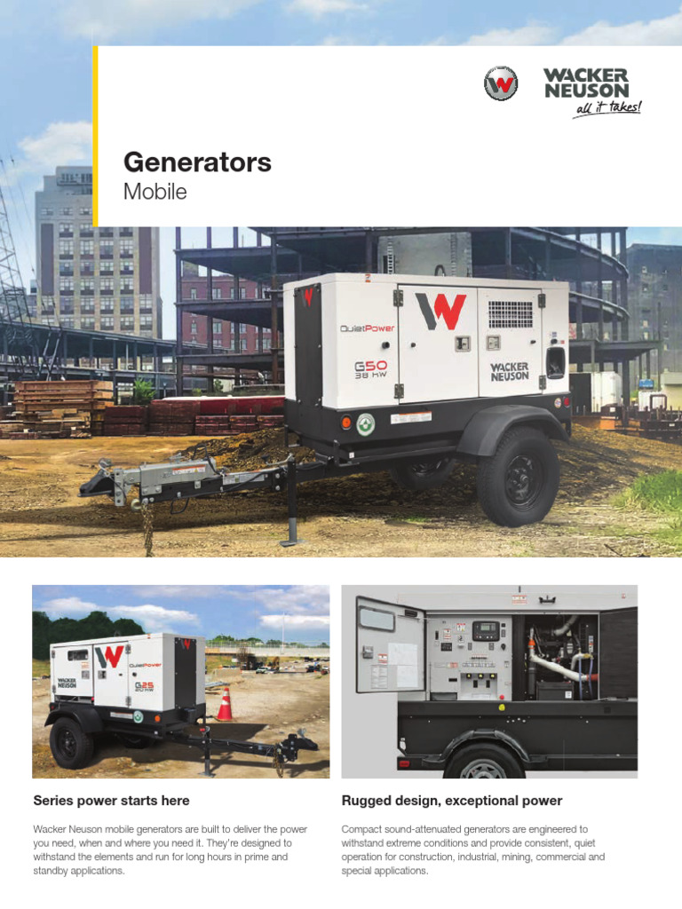 Line Sheet Mobile Generators | PDF | Electric Generator | Electrical Engineering