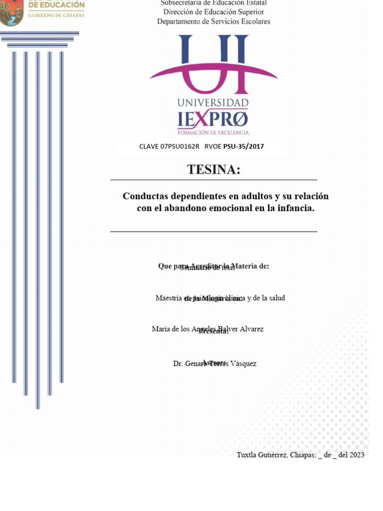 Formato de Tesina-MPCS Angeles Balver | PDF | Las emociones | Adultos