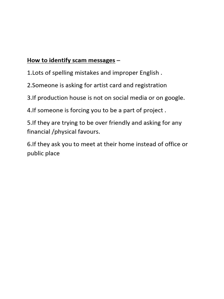 How to Identify Scam Messages | PDF