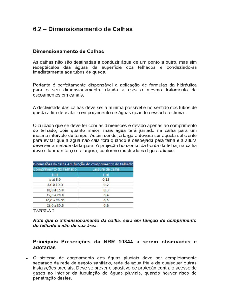 Dimensionamento Eficaz de Calhas | PDF | Ciências Físicas