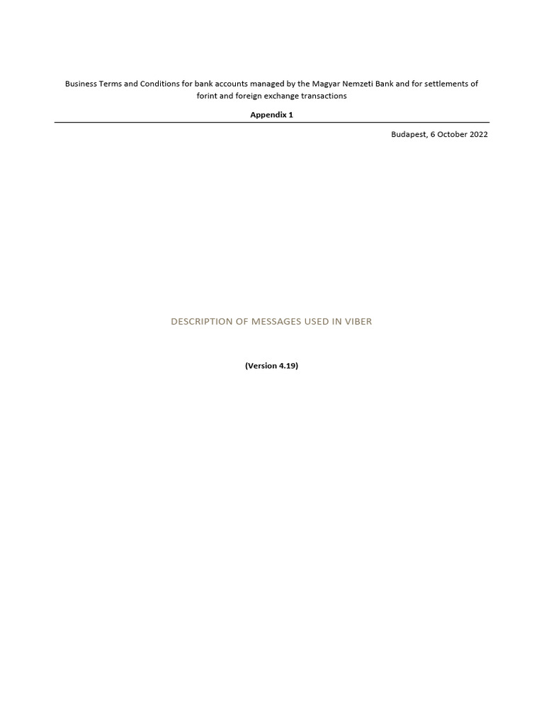 VIBER Message Standards Overview | PDF | Clearing (Finance) | Payments