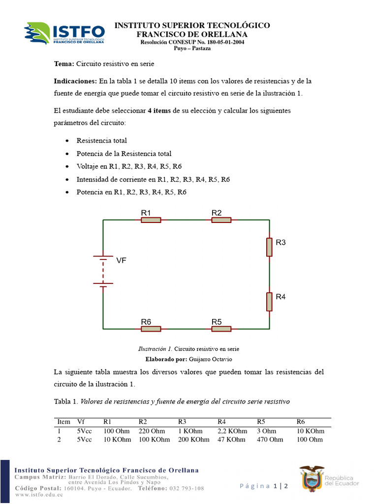 2.-Resistencias Serie | PDF | Resistencia Eléctrica y Conductancia ...