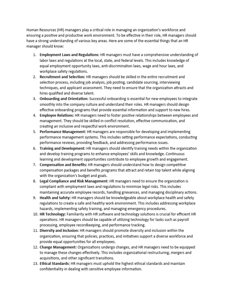 Human Resources | PDF | Human Resources | Employment