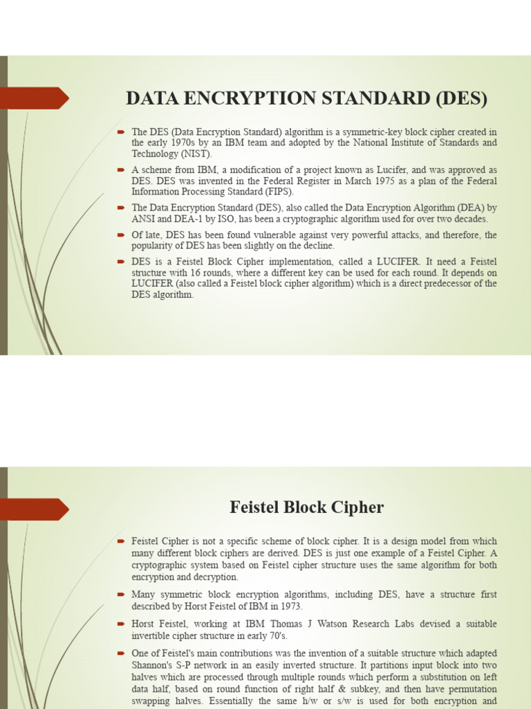 Unit 2(Des Algorithm) | PDF