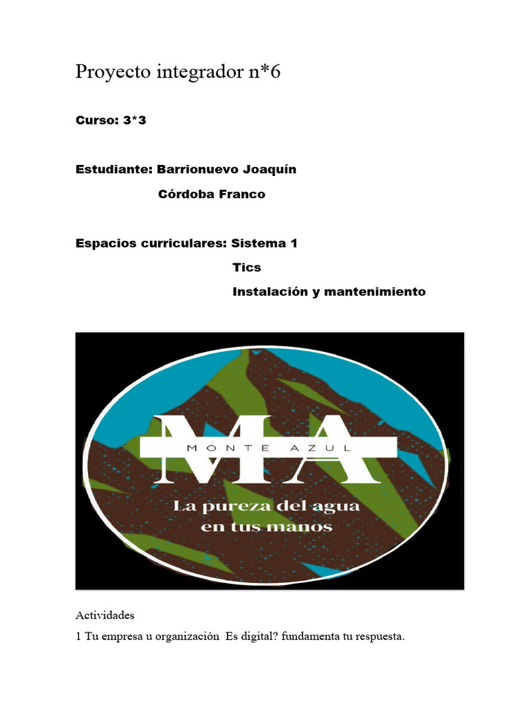 Proyecto Integrador N 6 | PDF