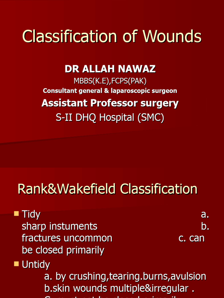 Classification of Wounds | Download Free PDF | Wound | Wound Healing