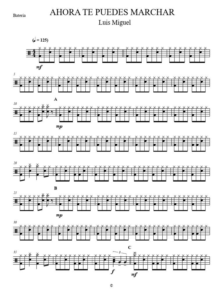 Ahora Te Puedes Marchar - Batería | PDF