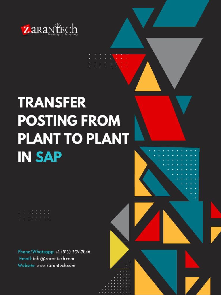 TRF Posting From Plant To Plant | PDF | Sales | Information Technology